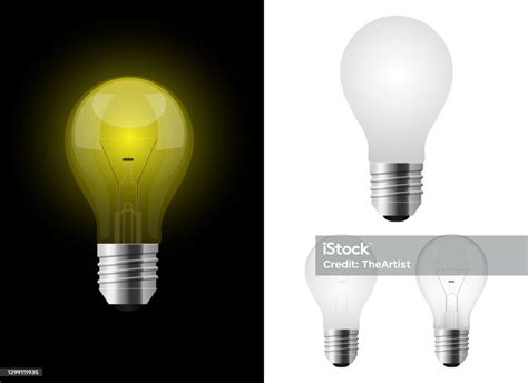 배경에 격리된 사실적인 전구 벡터 디자인 일러스트레이션 극사실주의에 대한 스톡 벡터 아트 및 기타 이미지 극사실주의 전구 3차원 형태 Istock