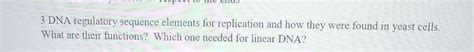 3 Dna Regulatory Sequence Elements For Replication