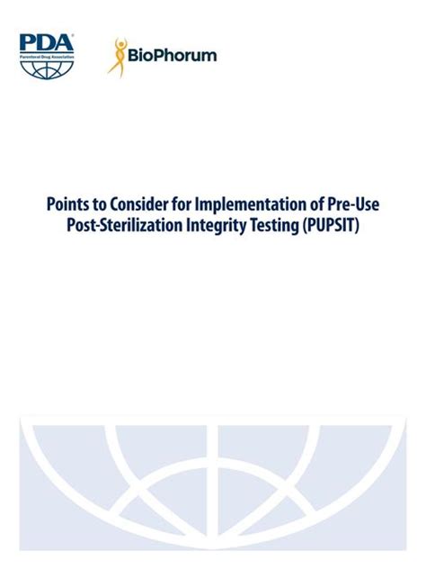 Points To Consider For Implementation Of Pre Use Post Sterilization