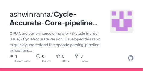 github ashwinrama cycle accurate core pipeline simulator cpu core