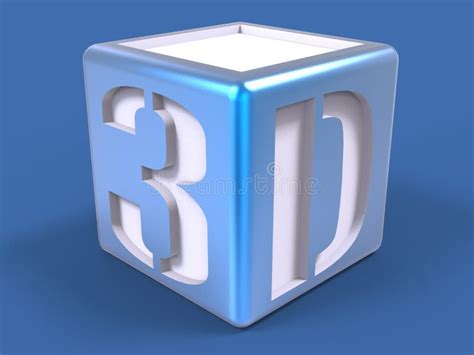 3d Logo Isolated On Blue Background With Reflection Effect 3d