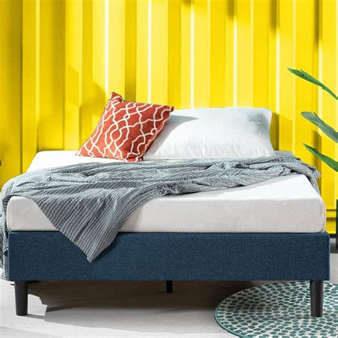 Zinus Curtis Navy Full Upholstered Platform Bed Frame Efpb Nv F The