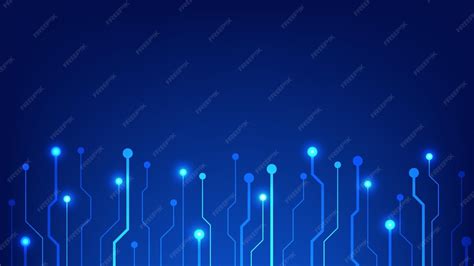 Монтажная плата с синим фоном освещения технология и высокотехнологичная концепция элемента