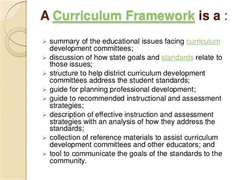 The Curriculum Framework