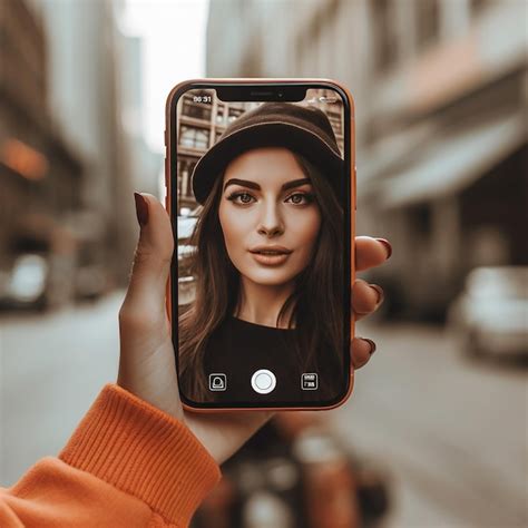 Premium Ai Image A Girl An Influencer Taking A Picture Of Herself A Selfie A Girl Holding A Phone
