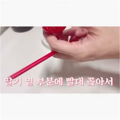 딸기 꼭지 쉽게 따는 법🍓 Youtube