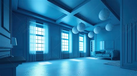 놀랍고 현대적인 파란색 인테리어 배경 3d 렌더링을 통한 사실감을 경험해 보세요 사실 배경 흰색 거실 배경 테리 배경 이미지 Hd 사실 흰색 거실 테리 배경