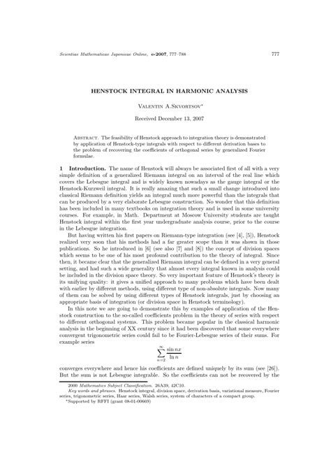 Pdf Generalized Integrals In The Theory Of Trigonometric Haar And Walsh Series