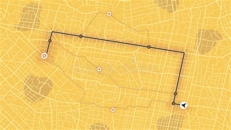 Concept Of Shortest Path To The Goal Abstract Navigation Plan On City