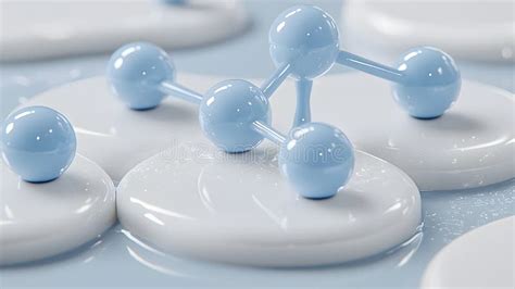 Blue Molecular Structures On Glossy White Surface Stock Illustration Illustration Of Structure