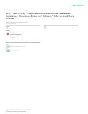 Sex Differences In Human Mate Preferences An Evolutionary Study Course Hero