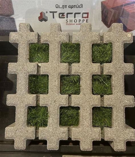 Grey Grass Paver Block 8 Type Thickness 60 Mm Material Concrete