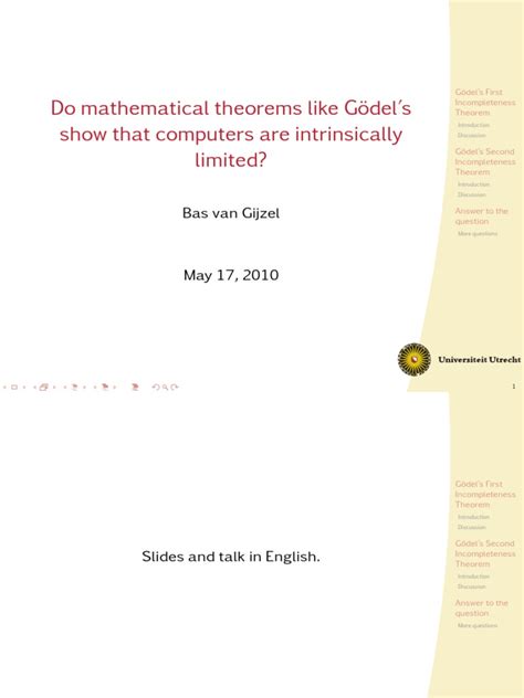 Slides Gödels Incompleteness Theorems Download Free Pdf Theorem Axiom