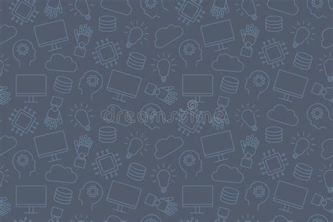 Ai Artificial Intelligence Machine Learning Seamless Pattern Stock