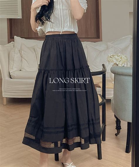 사로 ️주문폭주 인생여름스커트 ️캉캉스커트 코튼롱스커트 바스락치마 H라인롱스커트 플레어스커트 발레코어 밴딩스커트 S153 2col