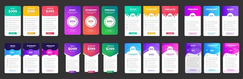 Ui Ux Pricing Design Tables With Tariffs Subscription Features Checklist And Business Plans Set