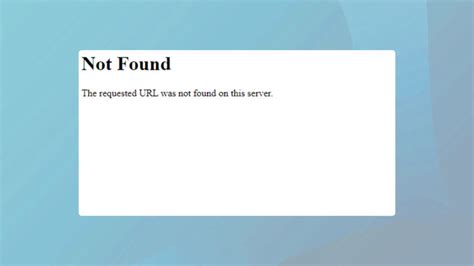 Resolving Error 404 Requested Resource Not Found