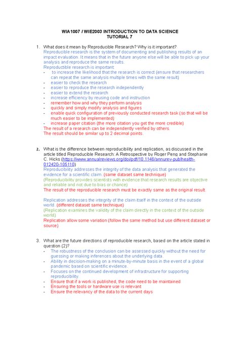 Tut 7 Ds Q Subjective Wia1007 Wie2003 Introduction To Data Science Tutorial 7 What Does