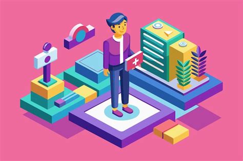 A Colorful Isometric Artwork Depicting A Character Representing Diverse Gender Identities