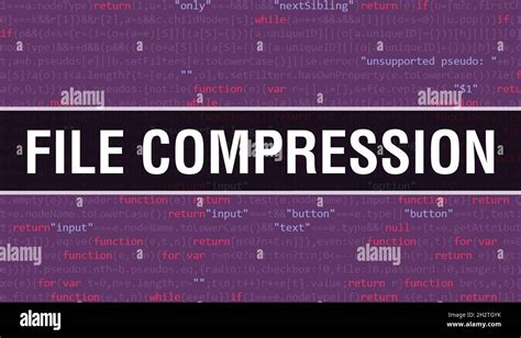 File Compression With Abstract Technology Binary Code Background