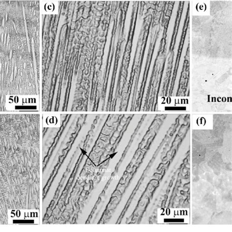 Microstructure Of The Welds A C Bottom Of The Fusion Zone B D Middle