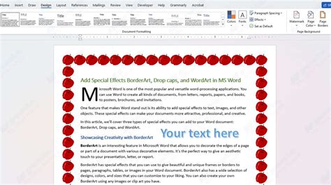 Add Special Effects BorderArt Drop Caps And WordArt In MS Word Ms