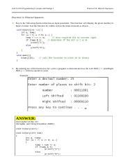 Practical Answer Bitwise Operators Docx AACS Programming Concepts And Design I