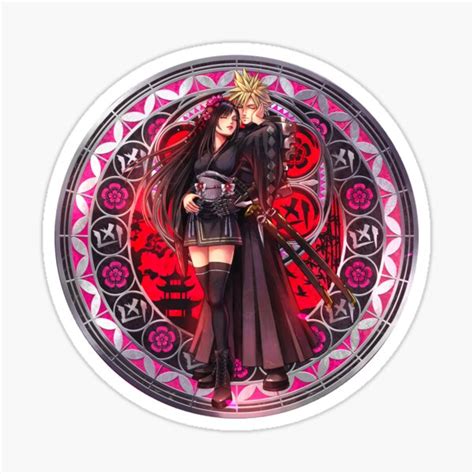 Samurai Cloud And Exotic Tifa Stained Glass Sticker By Lali Holley