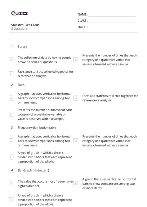 50 Statistics Worksheets For 4th Grade On Quizizz Free And Printable