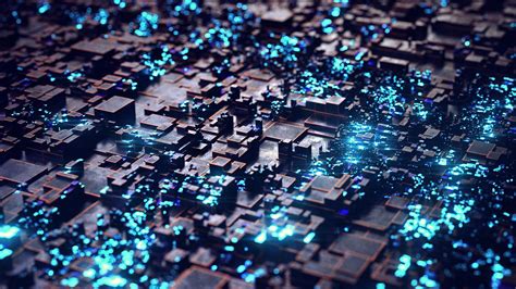 949512 3d Abstract Digital Art Render Abstract Cgi Cyan Structure 3d Cube 3d Blocks