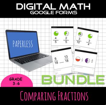 Comparing Fractions Google Form Distance Learning BUNDLE By 123WithMrC
