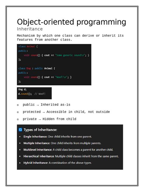 Object Oriented Programming Notes Pdf Class Computer Programming