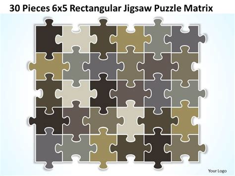 Pieces X Rectangular Jigsaw Puzzle Matrix Powerpoint Templates PowerPoint