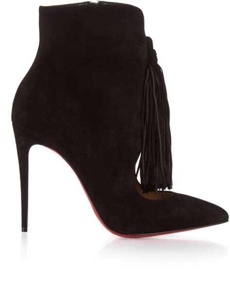 Christian Louboutin Otto Suede Tassel 100mm Ankle Boots Shopstyle