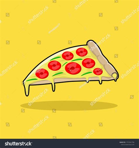 Slice Pizza Vector Illustration Junk Food Stock Vector Royalty Free