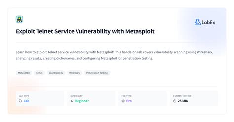 Exploit Telnet Service Vulnerability With Metasploit Labex