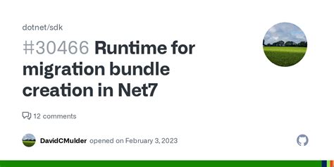 Runtime For Migration Bundle Creation In Net7 · Issue 30466 · Dotnetsdk · Github