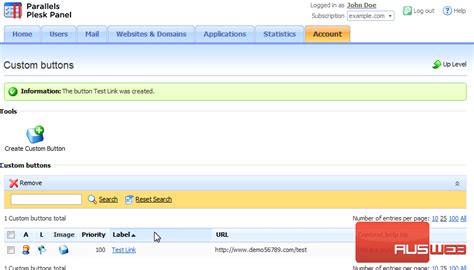 Create Custom Buttons In Plesk Web24