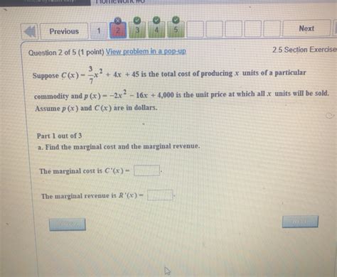 solved previous 1 2 3 5 next question 2 of 5 1 point view