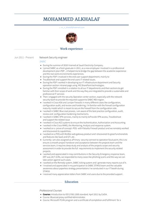 Network Security Engineer Resume Samples And Templates VisualCV