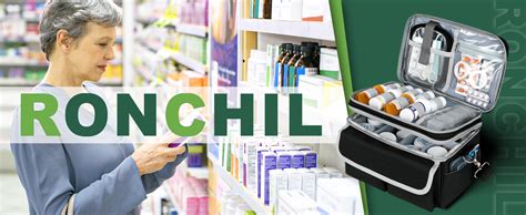 Ronchil Medicine Storage Bag Pill Bottle Organizer With