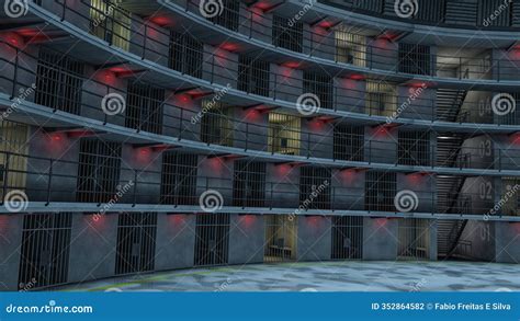 Maximum Security Prison With Prisoner Vehicle Cartoon Vector 80757523