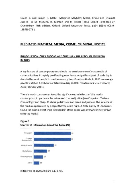 Pdf ‘mediated Mayhem Media Crime And Criminal Justice In M