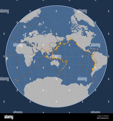 Shape Of The Caroline Tectonic Plate On The Solid Contour Map In The
