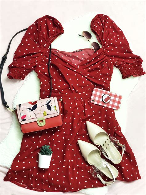 Flat Lay Of Dress Colorful Dresses Shooting Photo Ideas Red Outfit