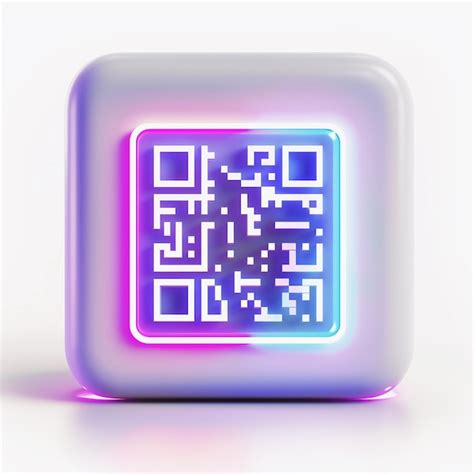 Premium Photo 3d Icon Of A Qr Code Cube Emitting Bright Neon Lights