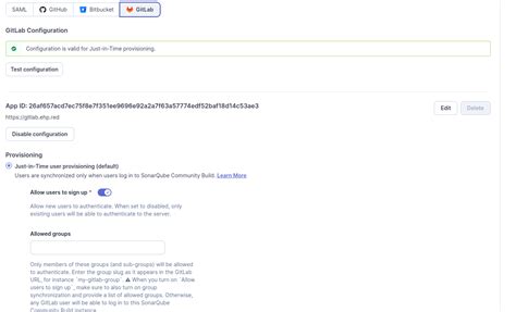 Gitlab Authentication Is Not Showing The Button To Connect Sonarqube
