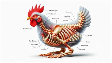 A Diagram Of A Chicken With The Bones Labeled With The Bones Premium