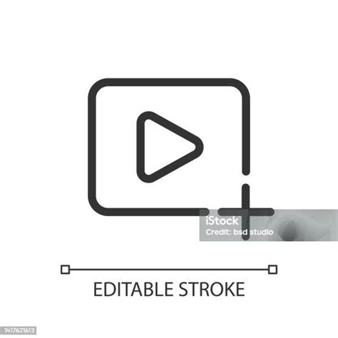 Add Video File Pixel Perfect Linear Ui Icon Stock Illustration Download Image Now Art Art