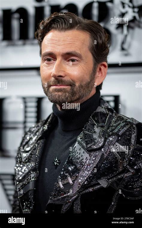 David Tennant Poses For Photographers Upon Arrival At The Evening
